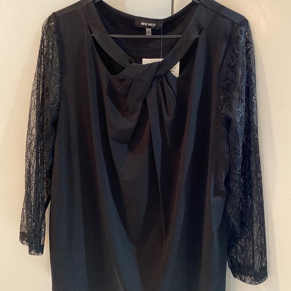 Nine West | Tops | Nine West Black Lace Blouse New | Poshmark